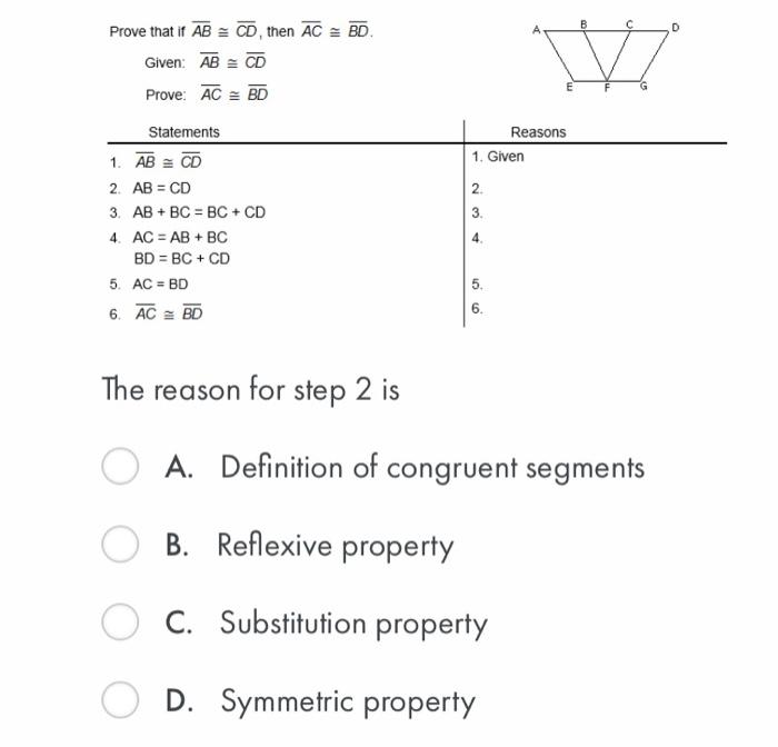 Solved Prove that if AB CD, then AC = BD. Given: AB = CD | Chegg.com