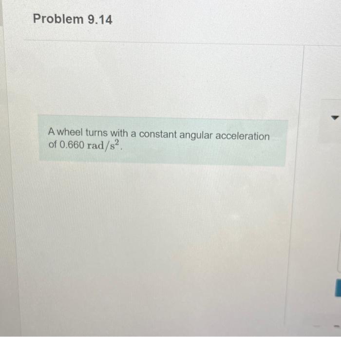 Solved A Wheel Turns With A Constant Angular Acceleration Of