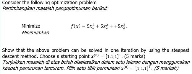 Solved Consider the following optimization problem | Chegg.com