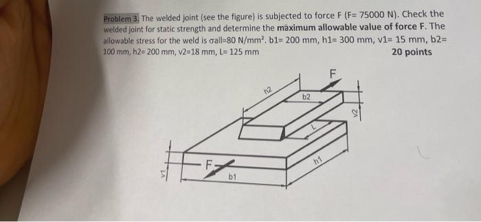 Solved Problem 3. The welded joint (see the figure) is | Chegg.com