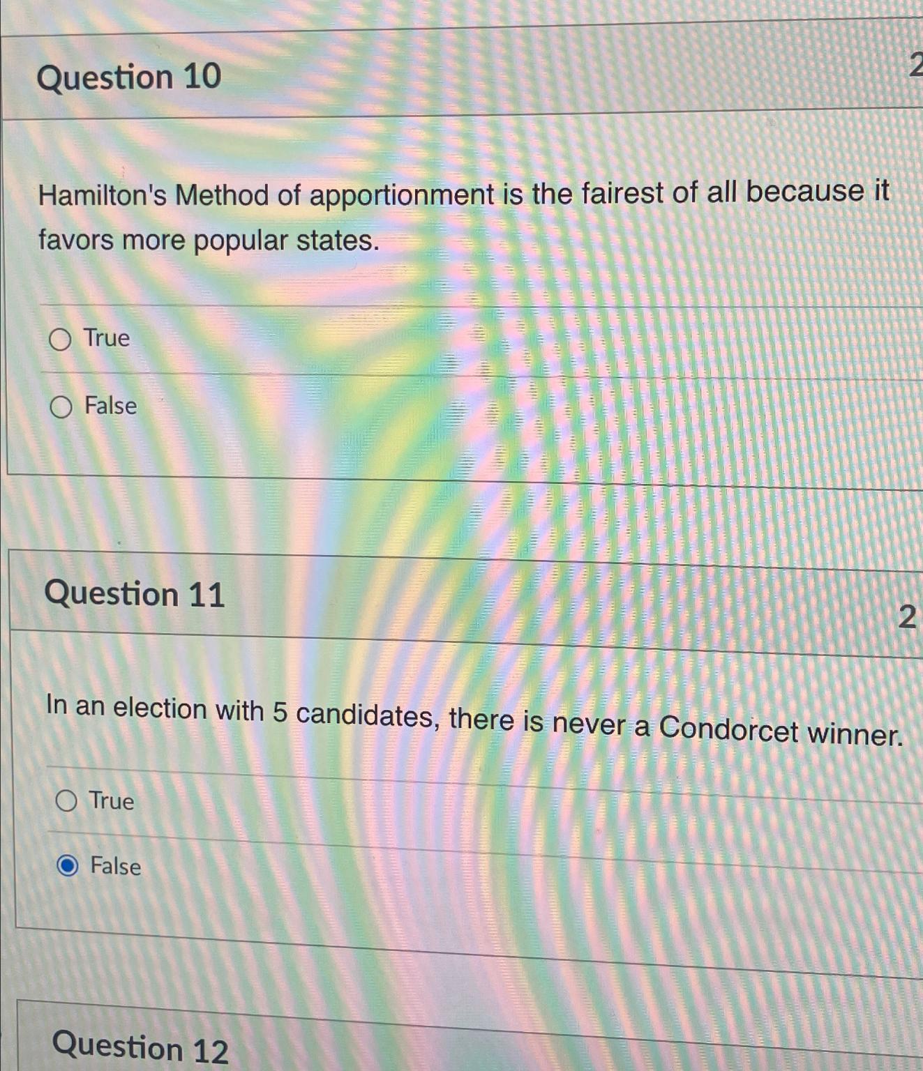 Solved Question 10Hamilton's Method of apportionment is the | Chegg.com