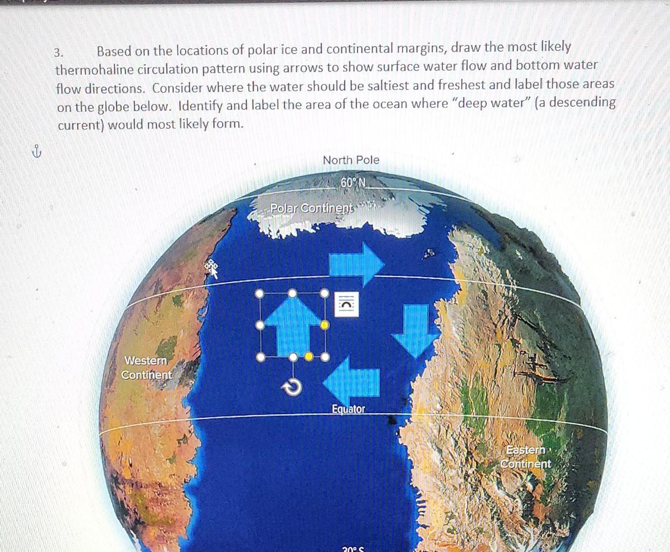 Solved 3. Based on the locations of polar ice and | Chegg.com