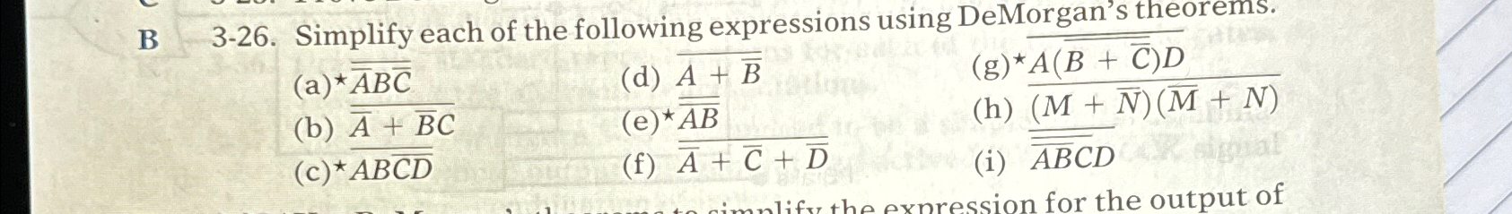 Solved B 3-26. ﻿Simplify each of the following expressions | Chegg.com