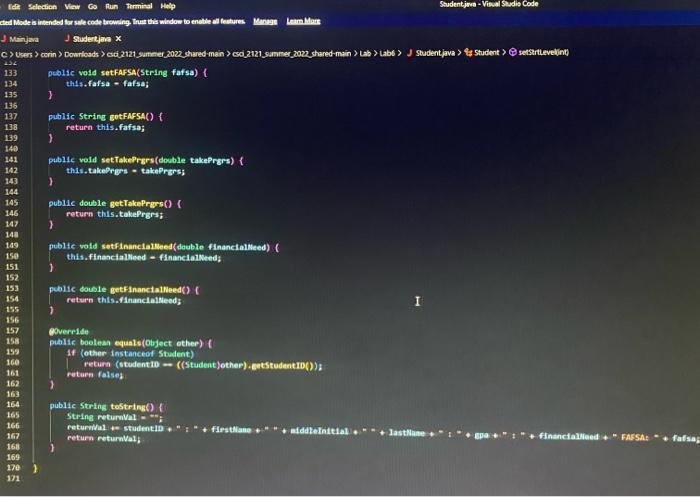 Solved Write a serializer and deserializer for the Student | Chegg.com