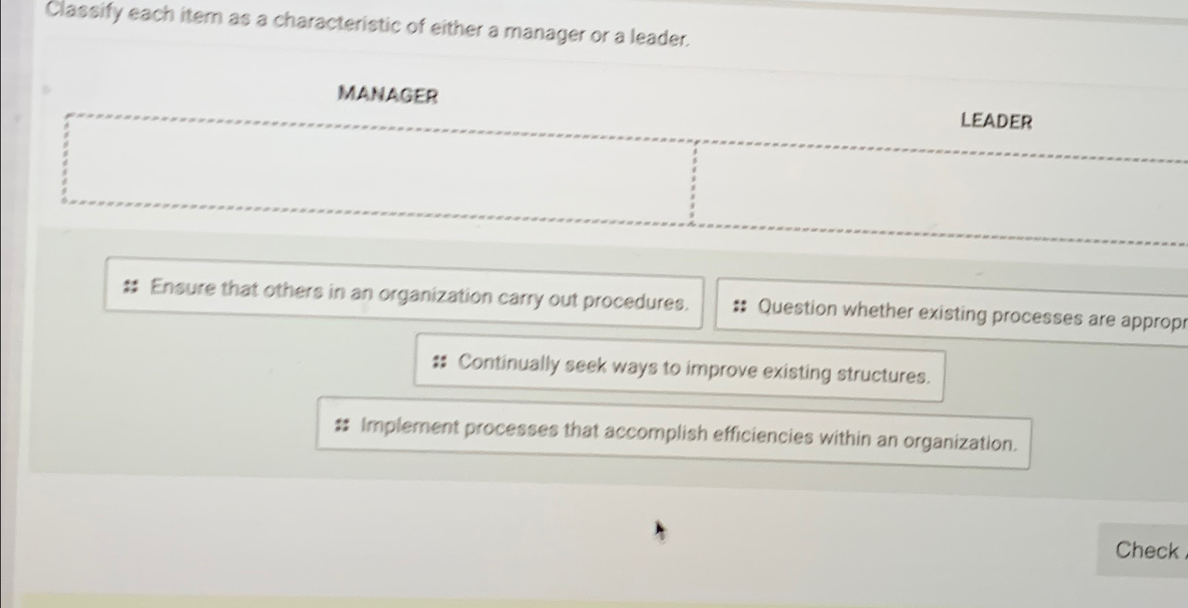Solved Classify each item as a characteristic of either a | Chegg.com