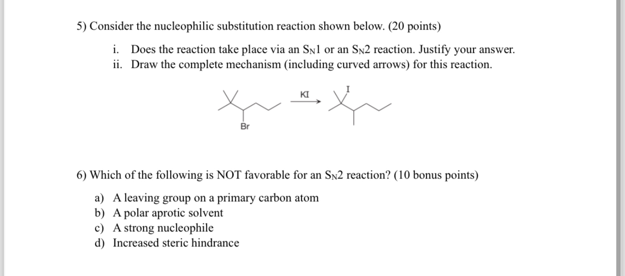 Solved Consider the nucleophilic substitution reaction shown | Chegg.com