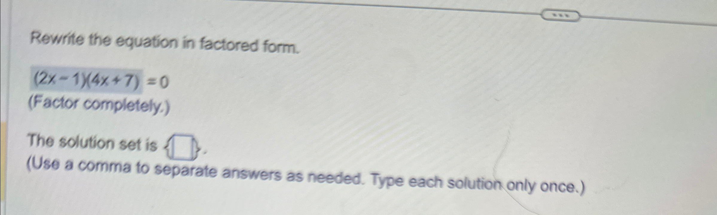 Solved Rewrite the equation in factored | Chegg.com