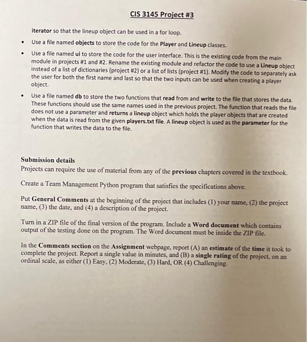 Solved Team Management Program: Part 3 Convert the Baseball | Chegg.com