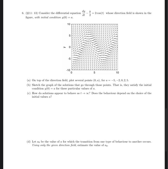 Solved 6. (\$2.1: 13) Consider the differential equation | Chegg.com