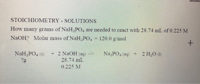 Solved How many grans of NaH2PO4 are needed to react with | Chegg.com