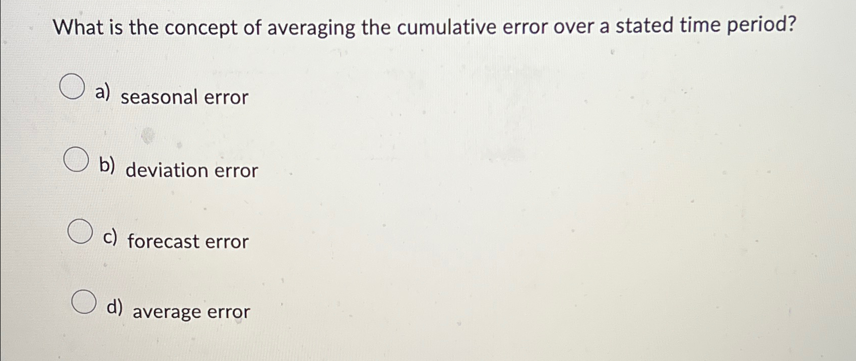 Solved What is the concept of averaging the cumulative error | Chegg.com