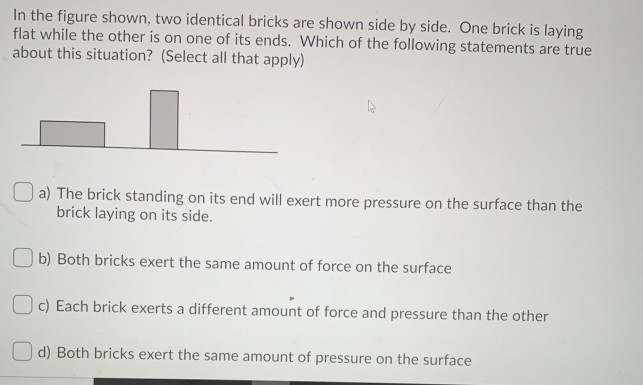 Solved In the figure shown, two identical bricks are shown | Chegg.com