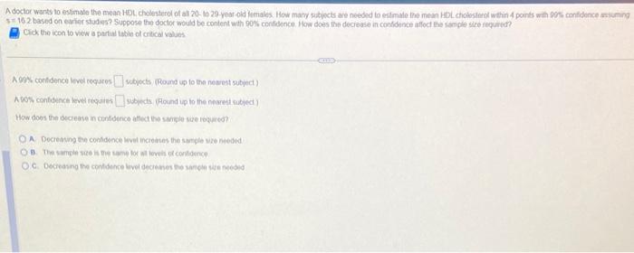 Solved Cick the icon to view a partial table of critical | Chegg.com