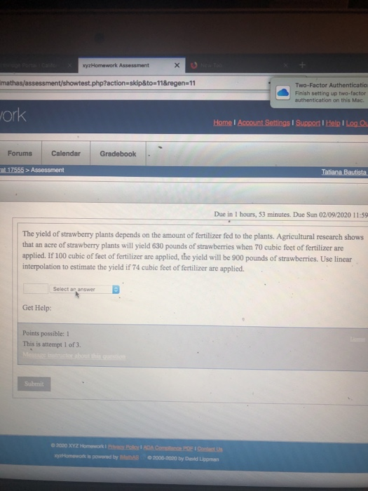 Solved To xyzHomework Assessment | Chegg.com