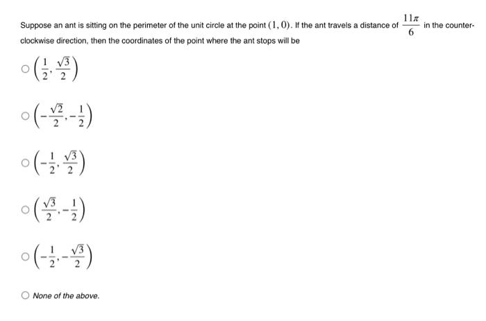 Solved Suppose an ant is sitting on the perimeter of the | Chegg.com