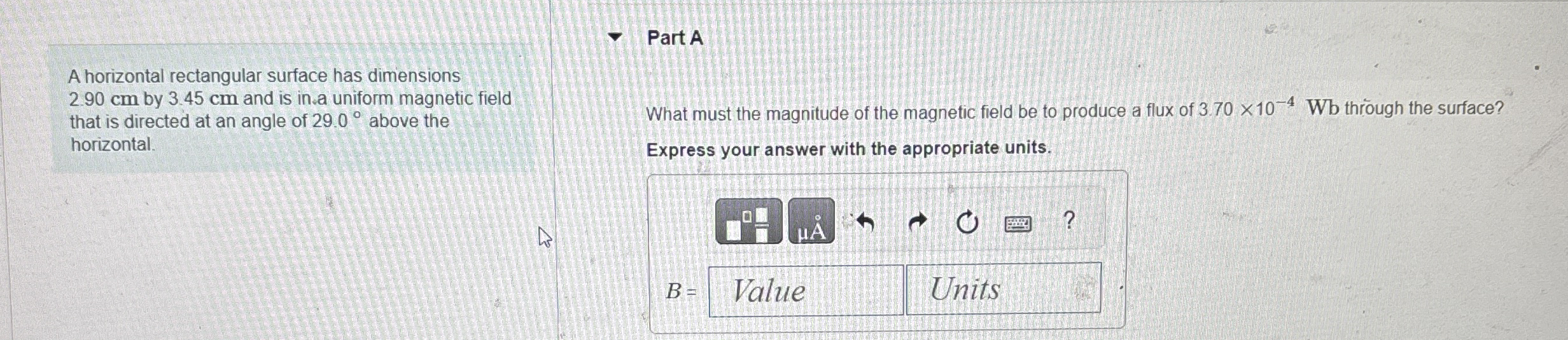 Solved Part AA horizontal rectangular surface has dimensions | Chegg.com