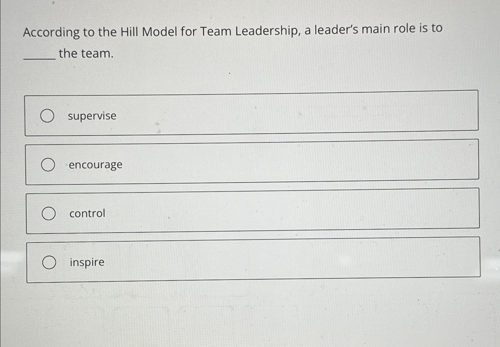 Solved According to the Hill Model for Team Leadership, a | Chegg.com
