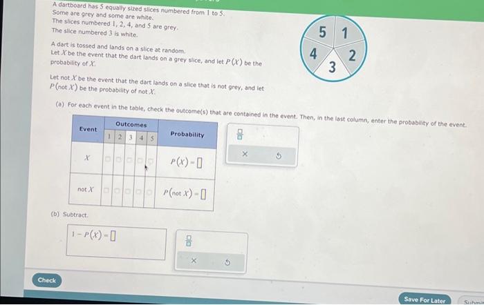 Solved Some are grey 5 equally sized slices numbered from 1 | Chegg.com