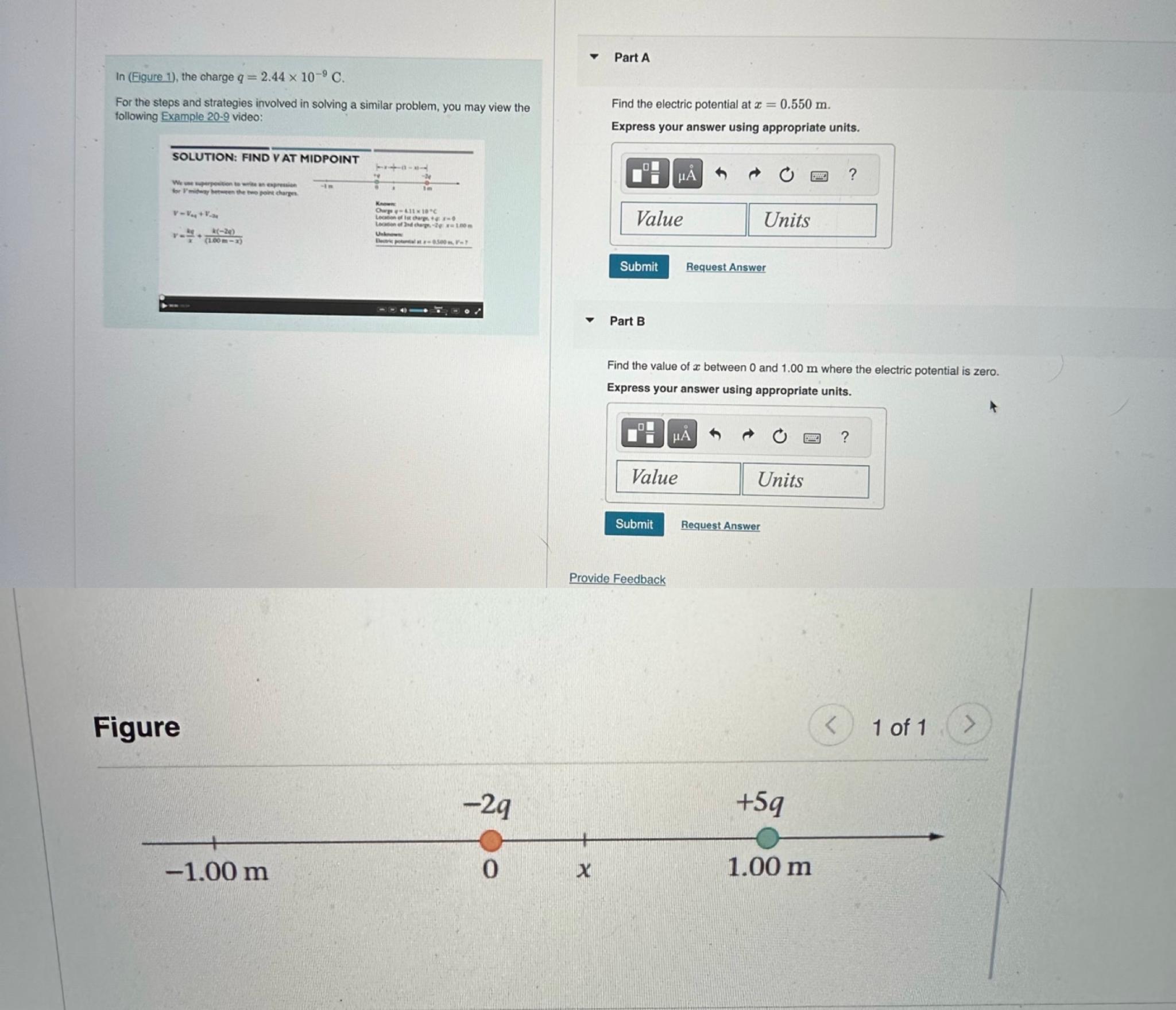 Solved In (Figure 1), ﻿the charge q=2.44×10-9C.For the steps | Chegg.com