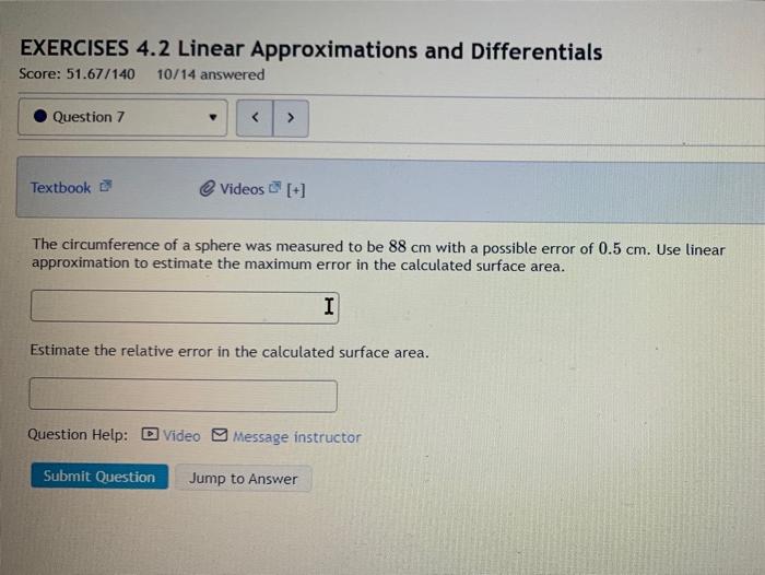 Solved EXERCISES 4.2 Linear Approximations and Differentials | Chegg.com