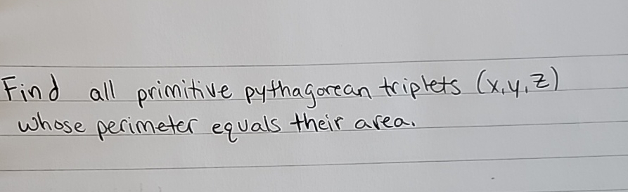 Solved Find all primitive pythagorean triplets (x,y,z) | Chegg.com
