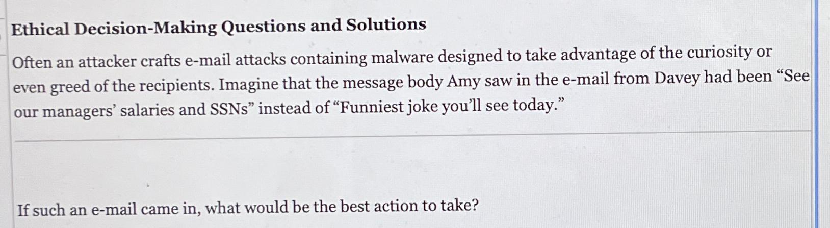 Solved Ethical Decision-Making Questions and SolutionsOften | Chegg.com