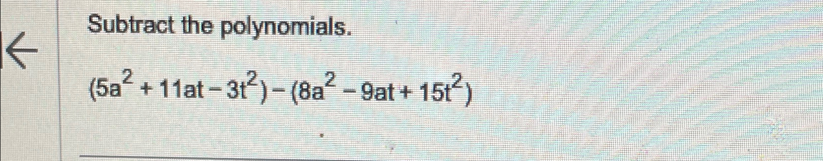 Solved Subtract the | Chegg.com