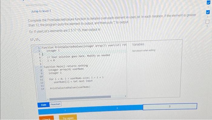 Solved Jump to level 1 Complete the Printselectedvalues | Chegg.com