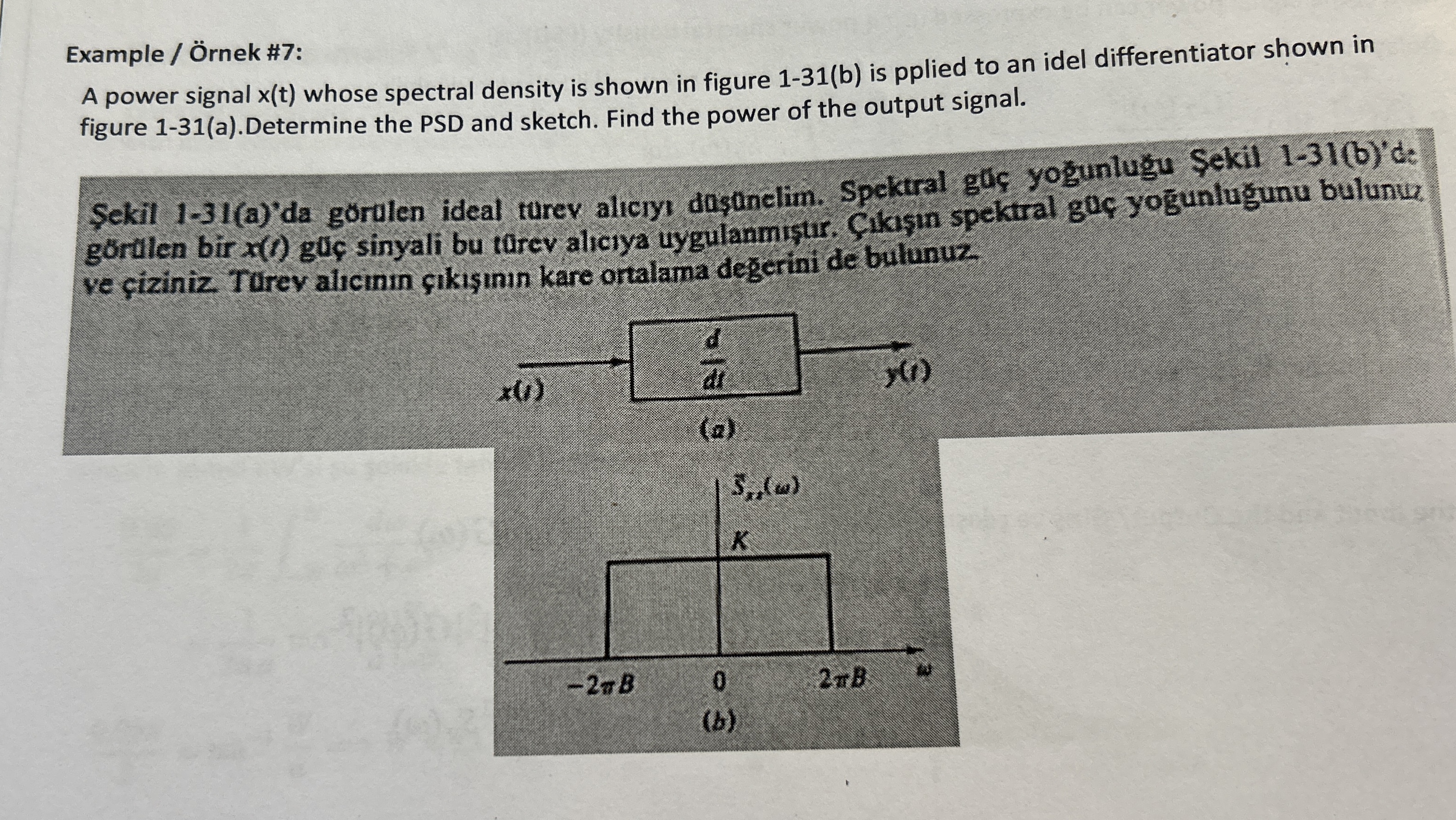 Solved Example / Örnek #7:A power signal x(t) ﻿whose | Chegg.com