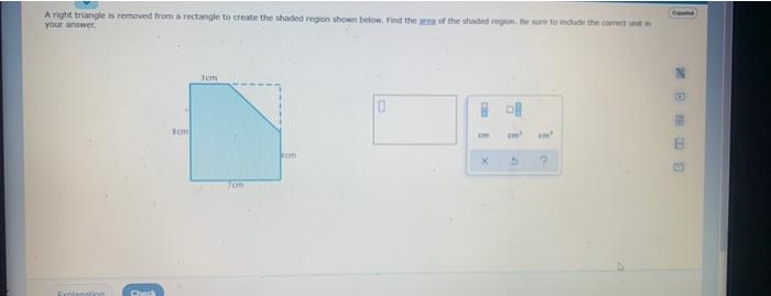 Solved A right triangle is removed from a rectangle to | Chegg.com