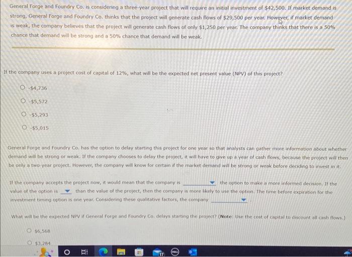 Solved General Forge and Foundry Co. is considering a | Chegg.com