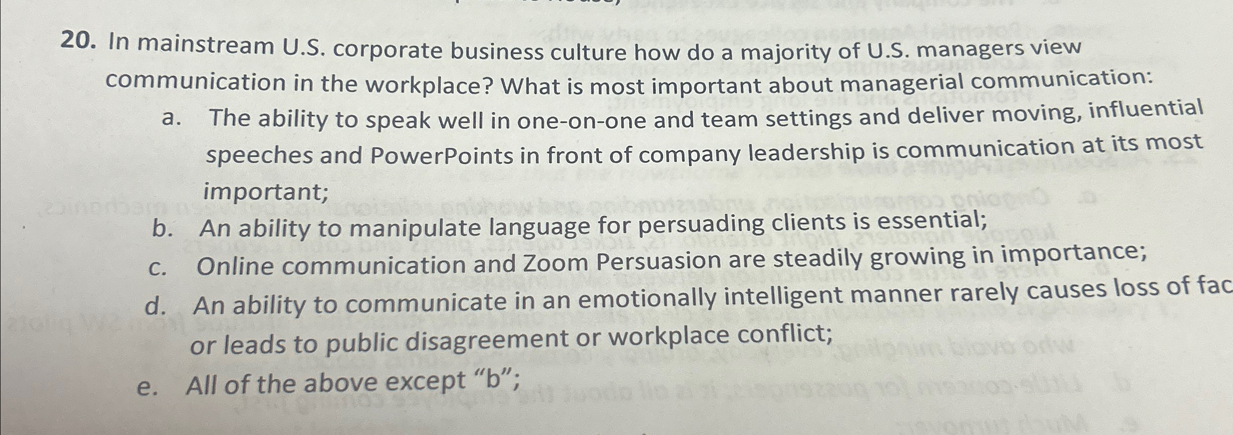 Solved In mainstream U.S. ﻿corporate business culture how do | Chegg.com
