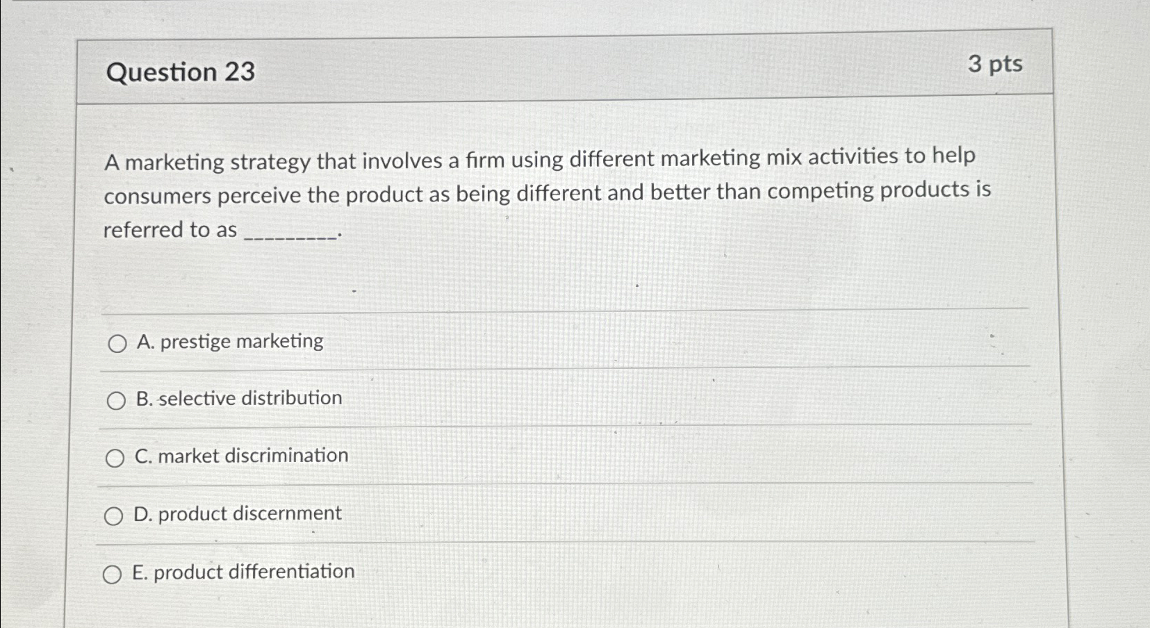 Solved Question 233 ﻿ptsA marketing strategy that involves a | Chegg.com