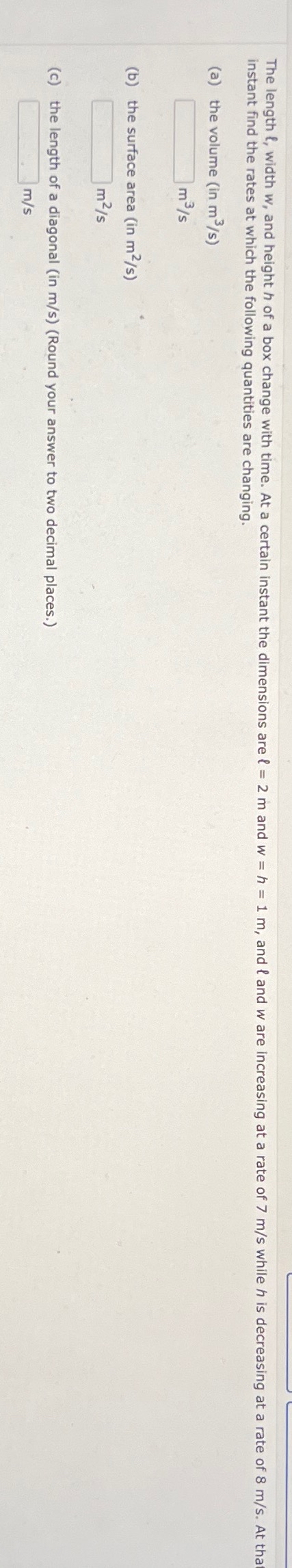 Solved instant find the rates at which the following | Chegg.com