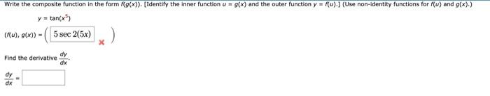 Solved Write the composite function in the form f(g(x)). | Chegg.com