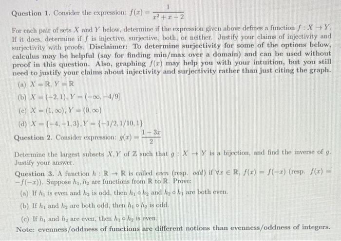 Solved Question 1. Consider the expression: f(x)=x2+x−21 For | Chegg.com
