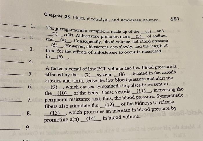 Solved Chapter 26 Fluid, Electrolyte, and Acid-Base Balance | Chegg.com