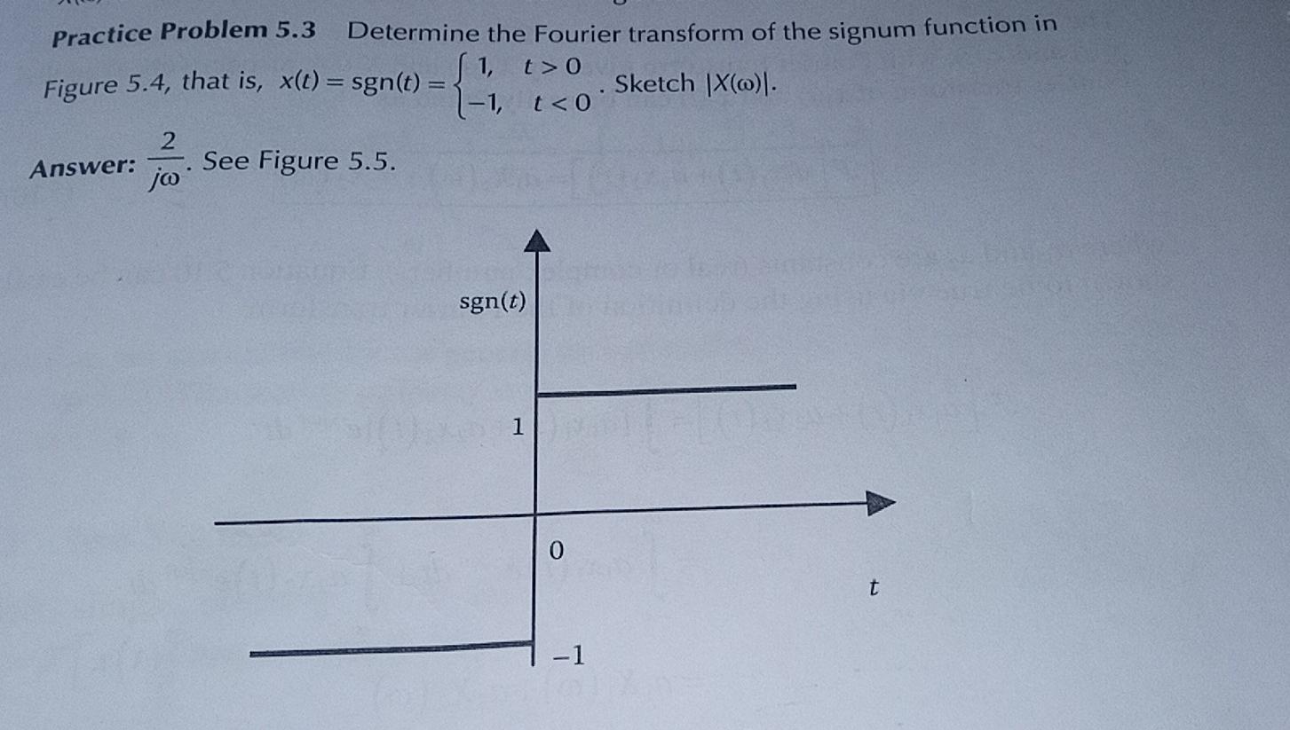 Solved Practice Problem 5.3 Determine the Fourier transform | Chegg.com