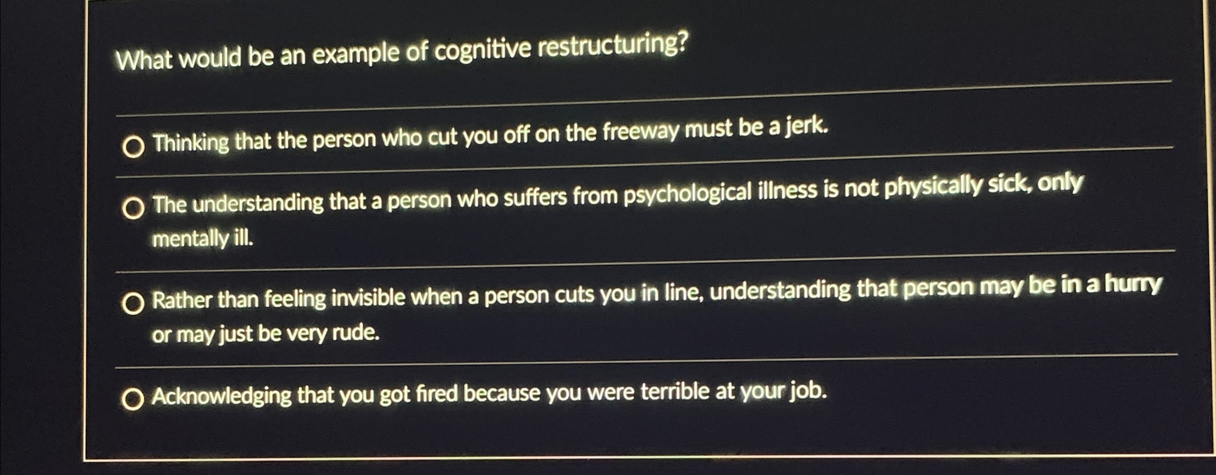 Solved What would be an example of cognitive | Chegg.com