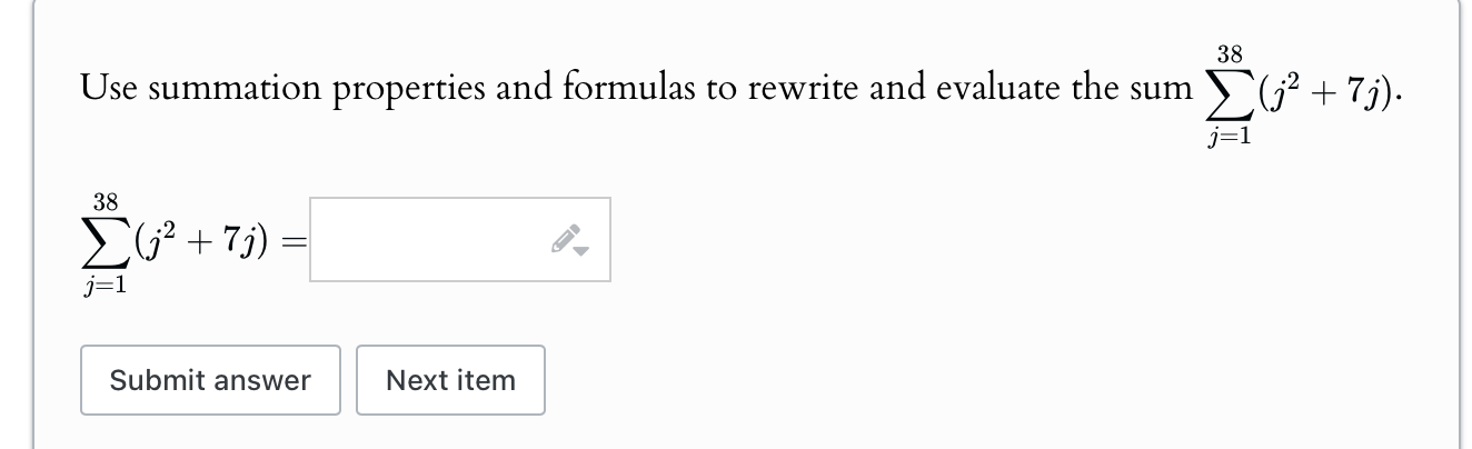 Solved Use summation properties and formulas to rewrite and | Chegg.com
