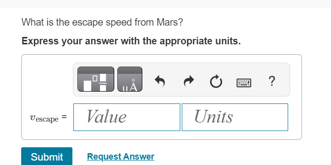 Solved What is the escape speed from Mars?Express your | Chegg.com