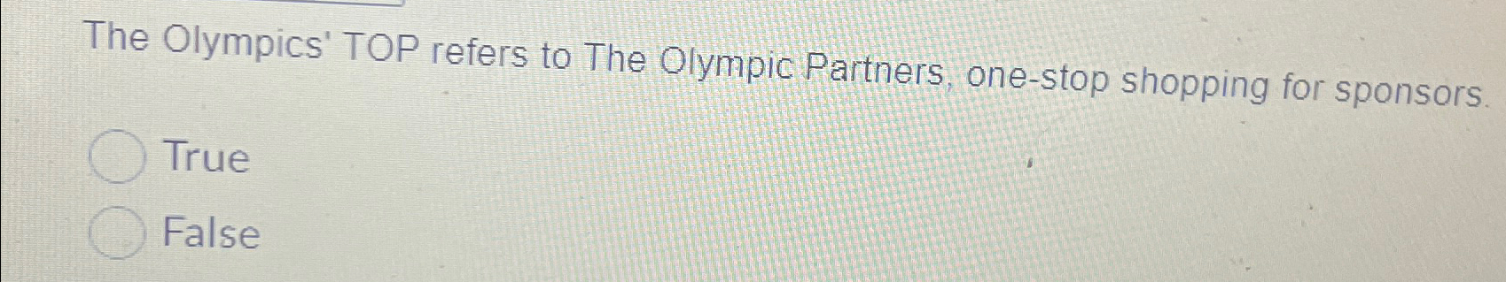 Solved The Olympics' TOP refers to The Olympic Partners, | Chegg.com