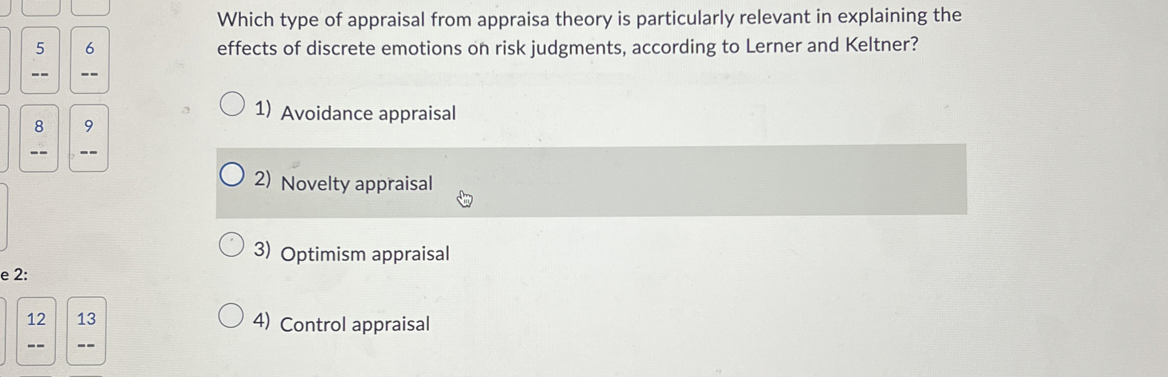 Solved Which type of appraisal from appraisa theory is | Chegg.com