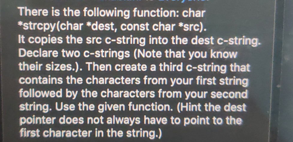 Solved There is the following function: char *strcpy(char | Chegg.com