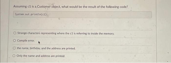 Solved Constructor Description Customer(String name) | Chegg.com