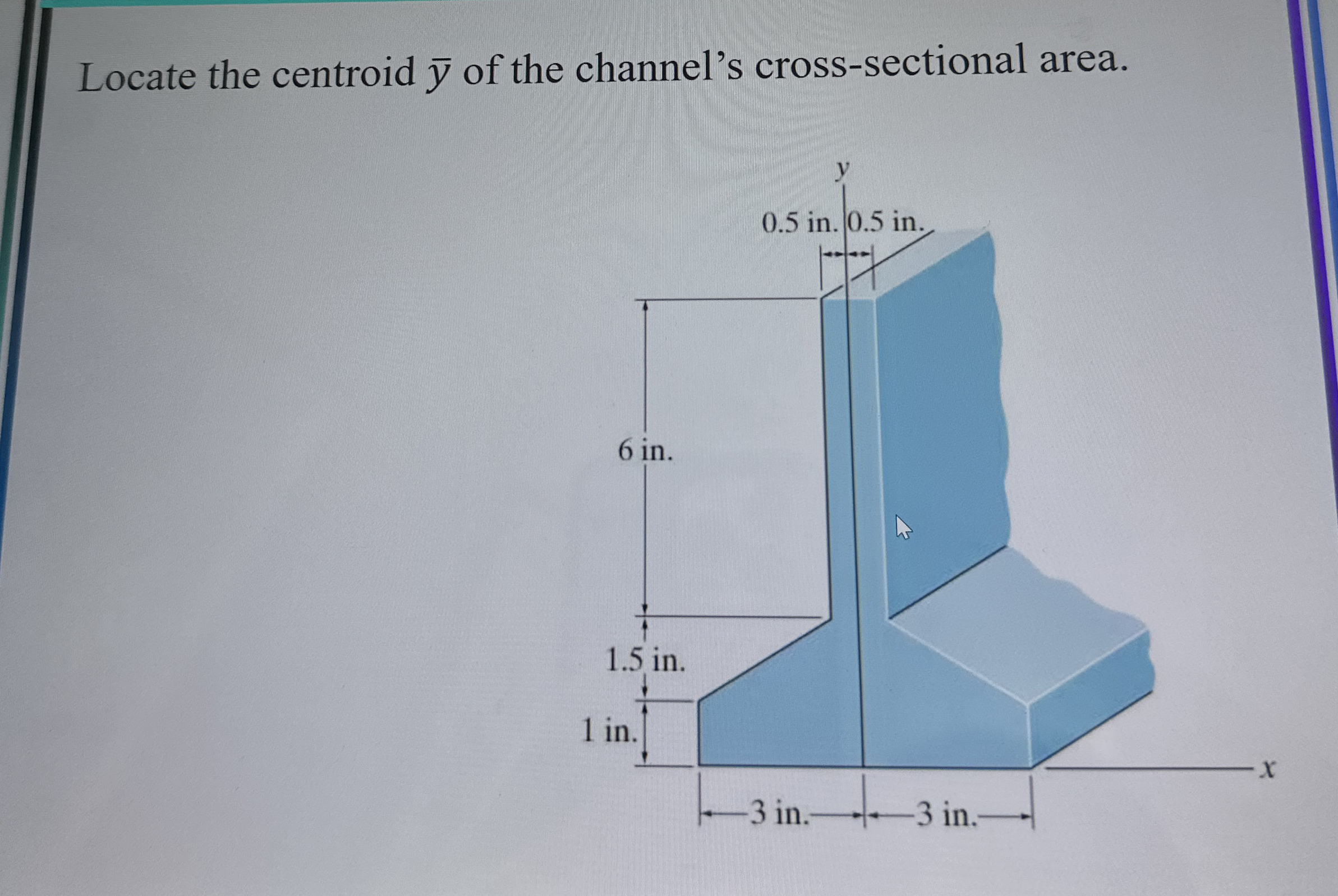 Solved Locate the centroid ?bar (y) ﻿of the channel's | Chegg.com