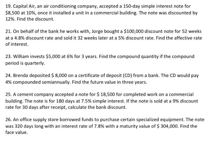 Solved 19. Capital Air, an air conditioning company, | Chegg.com