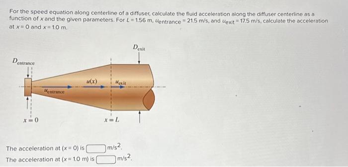 Solved For the speed equation along centerline of a | Chegg.com