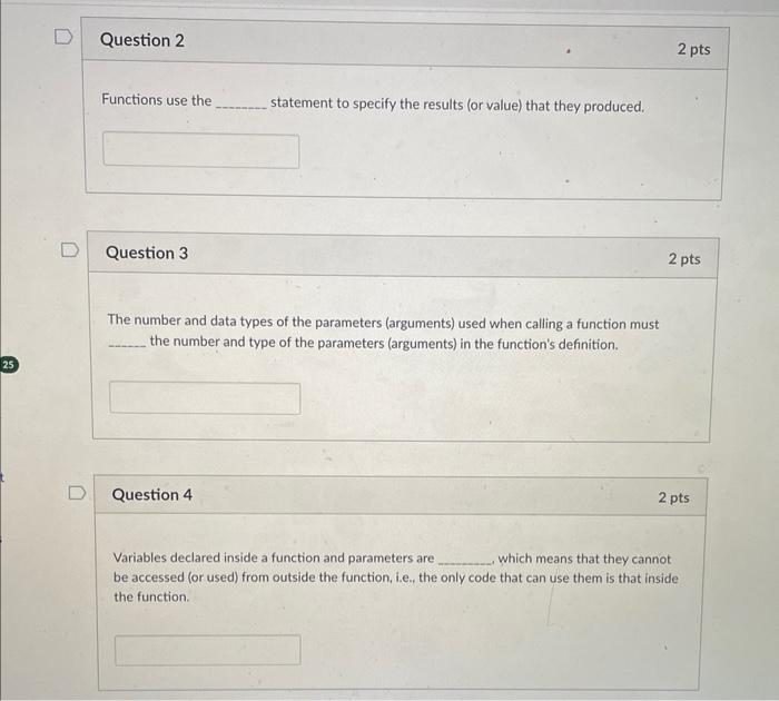 Solved Functions use the statement to specify the results | Chegg.com