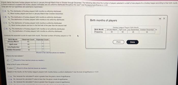 Solved A took cara bat ere hockey players we bom indanary | Chegg.com ...